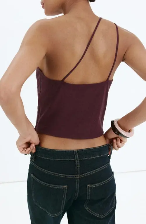 Mango Floral Embroidered Asymmetrical One Shoulder Top