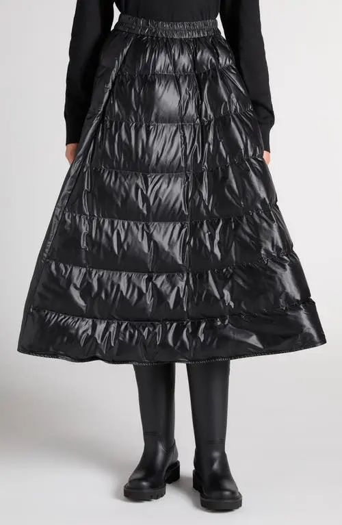 Moncler Quilted Recycled Nylon Midi Skirt