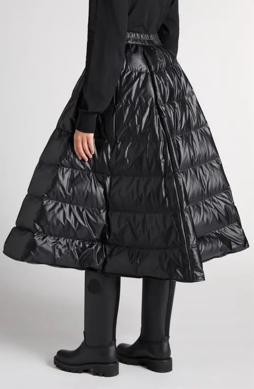 Moncler Quilted Recycled Nylon Midi Skirt