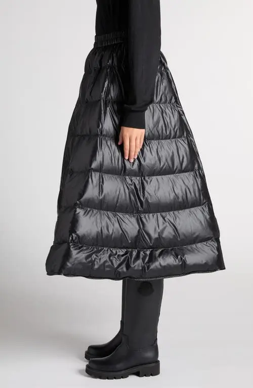 Moncler Quilted Recycled Nylon Midi Skirt