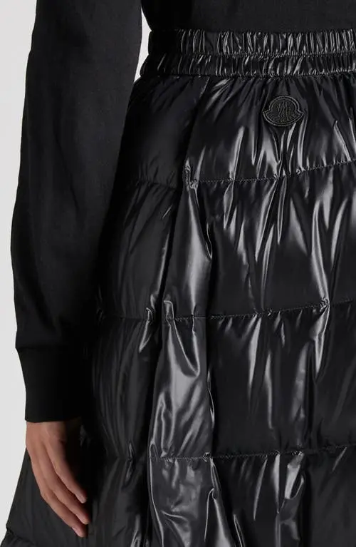 Moncler Quilted Recycled Nylon Midi Skirt