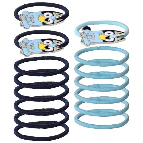 BLUEY Hair Ties Pack Of 15 Official License - Blue