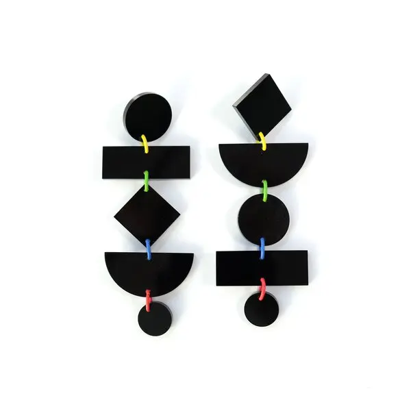 BY CHAVELLI Geometric Dangly Statement Earrings