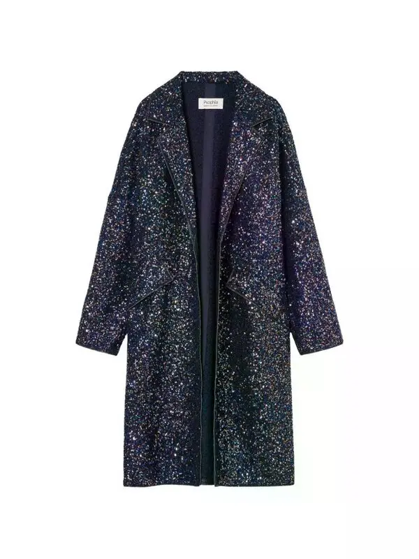 PSOPHIA Sequin-embellished Notch-lapel Coat