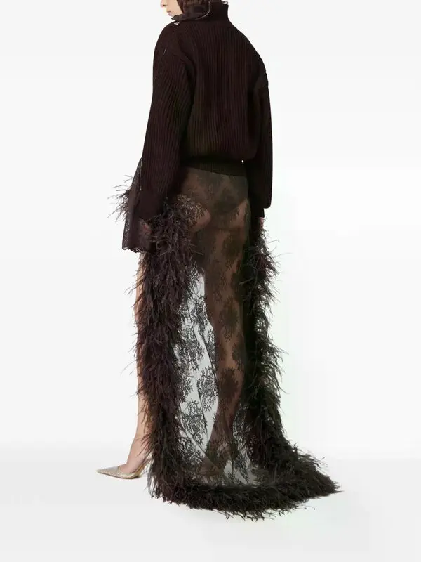 Giuseppe Di Morabito Lace-trim Ribbed-knit Sweater
