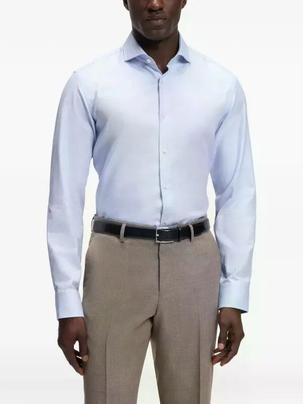 BOSS Micro-patterned Spread-collar Shirt