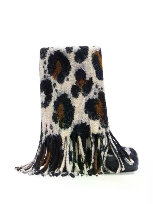 Casadei Leopard-print Fringed Boots