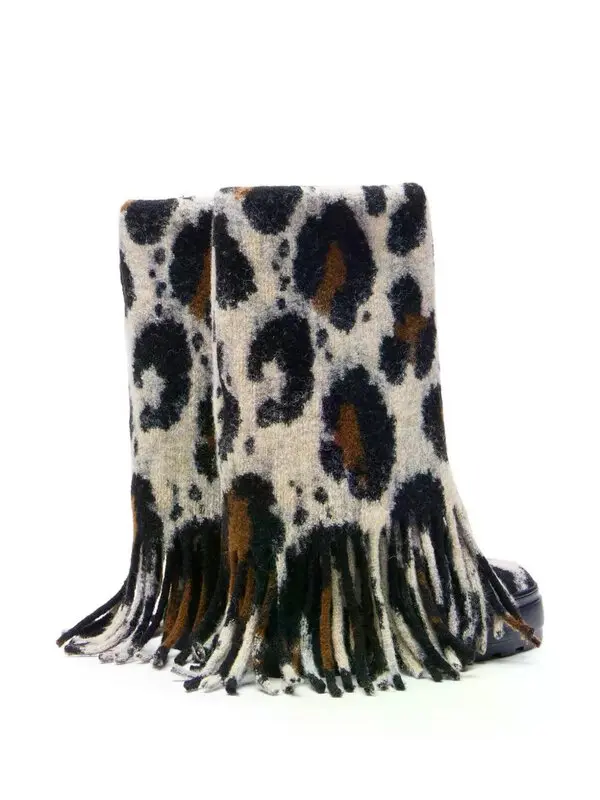Casadei Leopard-print Fringed Boots