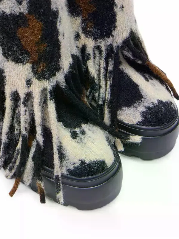 Casadei Leopard-print Fringed Boots