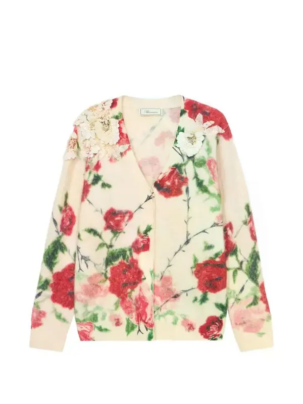 Blumarine Floral-print Sequin-embellished Sweater