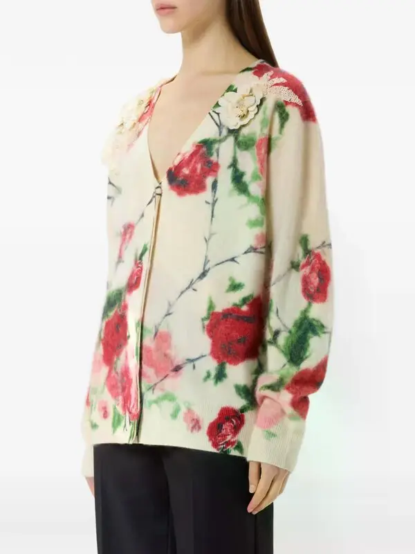 Blumarine Floral-print Sequin-embellished Sweater