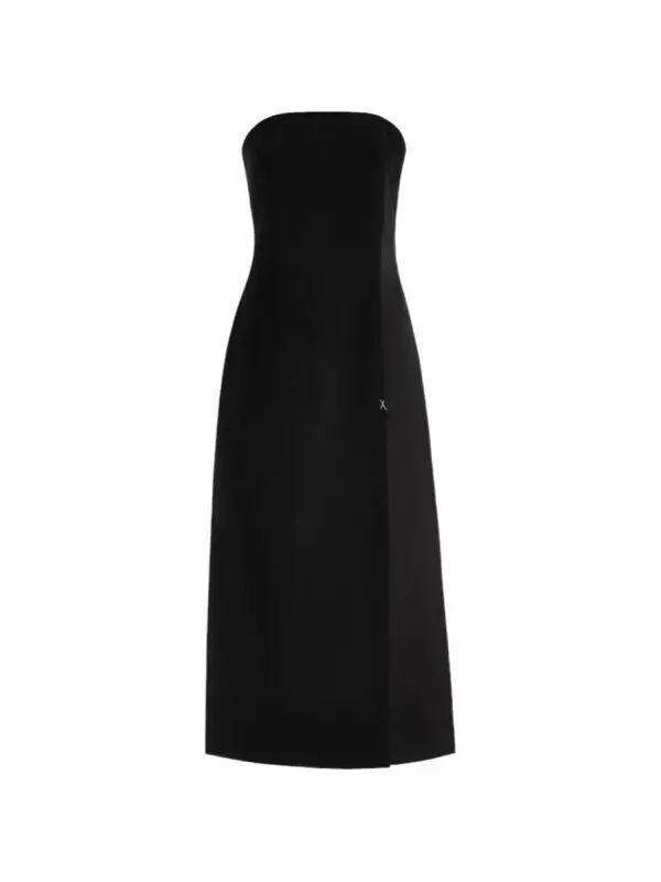 GENNY Strapless Side-slit Midi Dress