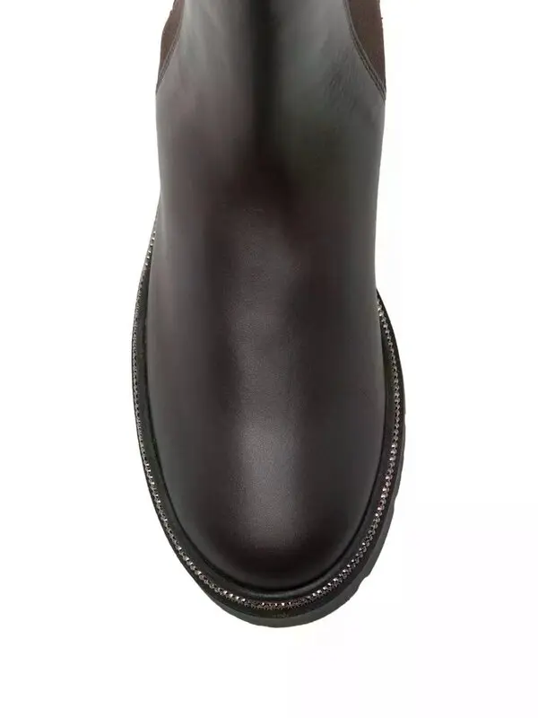 Rene Caovilla Crystal-embellished Chelsea Boots