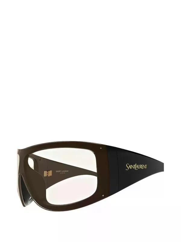 Saint Laurent Shield-frame Sunglasses - Brown