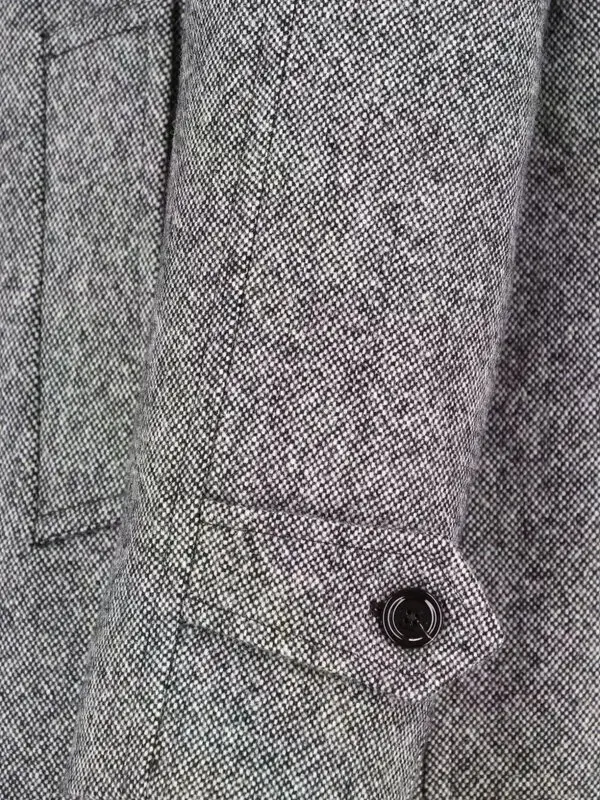 LARDINI Herringbone-pattern Wool Coat