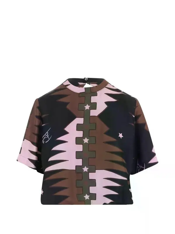 Emilio Pucci Valdimontone-print Silk Top