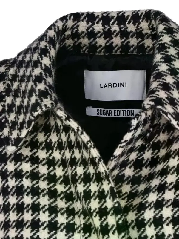 LARDINI Houndstooth-pattern Belted Coat
