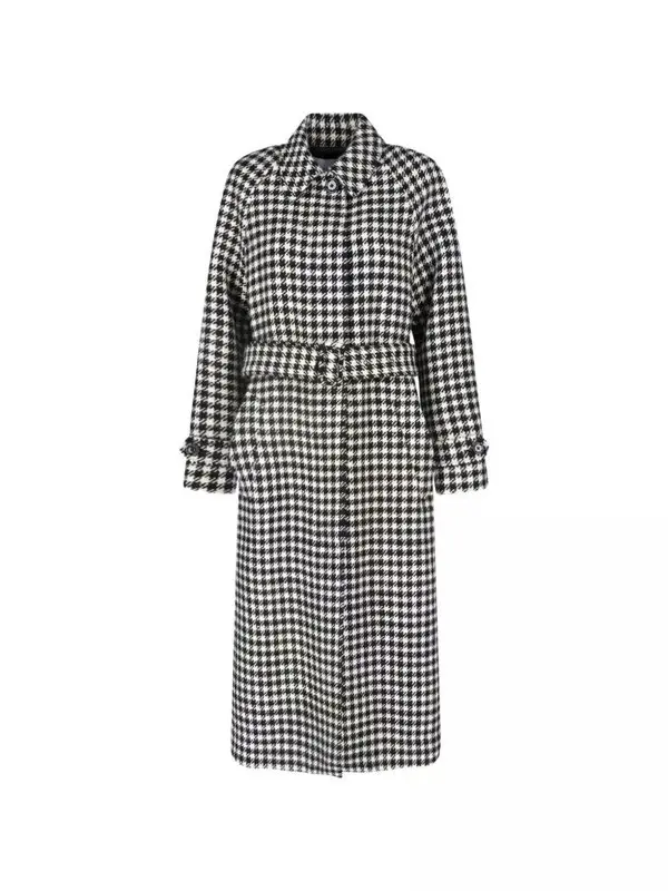 LARDINI Houndstooth-pattern Belted Coat