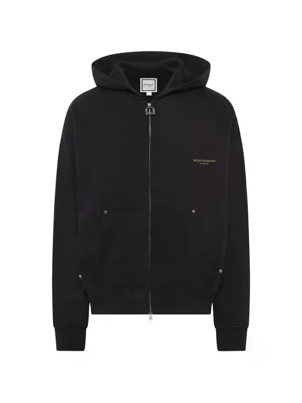WOOYOUNGMI Scenery Forest-print Zip-up Hoodie - Black