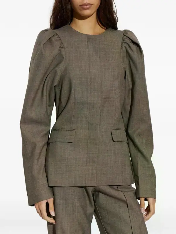 GANNI Draped-shoulder Blazer