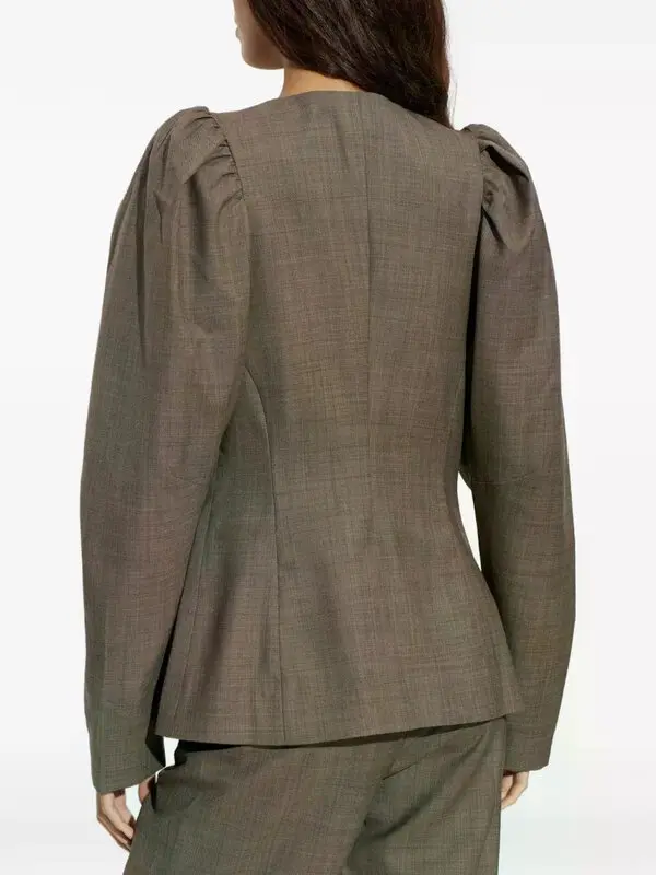 GANNI Draped-shoulder Blazer