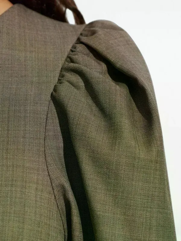 GANNI Draped-shoulder Blazer