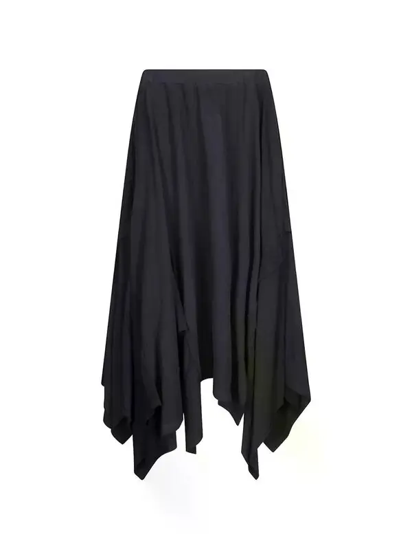 Yohji Yamamoto Draped Asymmetric Maxi Skirt - Black