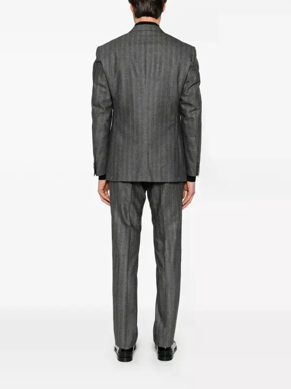 Corneliani Herringbone Double-breasted Suit