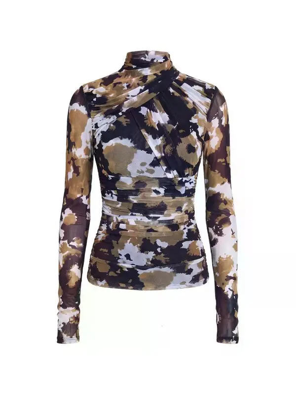 NICHOLAS Abstract-print Ruched Top