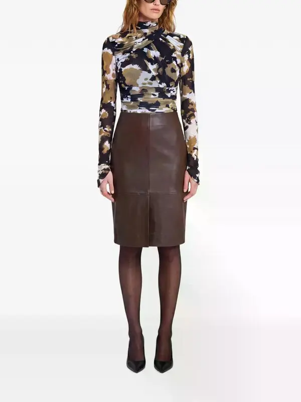 NICHOLAS Abstract-print Ruched Top