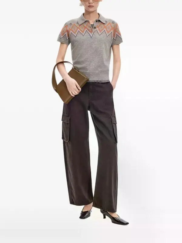JNBY Geometric-jacquard Short-sleeve Sweater
