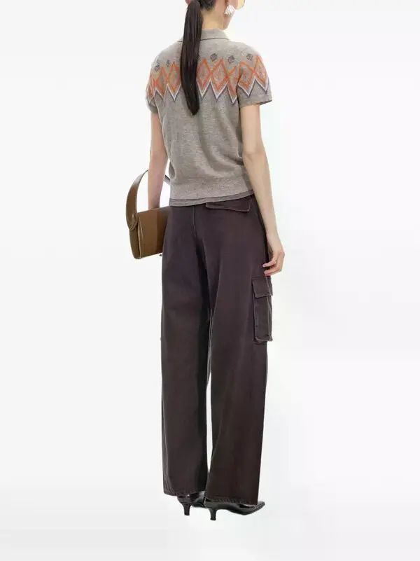 JNBY Geometric-jacquard Short-sleeve Sweater