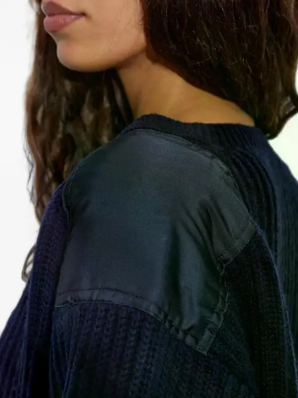 GANNI V-neck Ribbed-knit Sweater