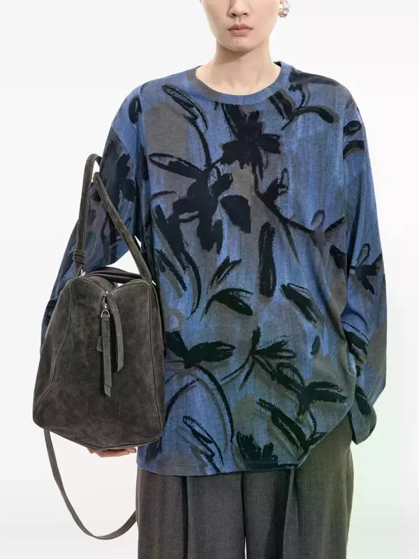 JNBY Rose-print Long-sleeve T-shirt