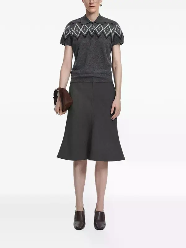 JNBY Geometric-jacquard Polo-collar Sweater