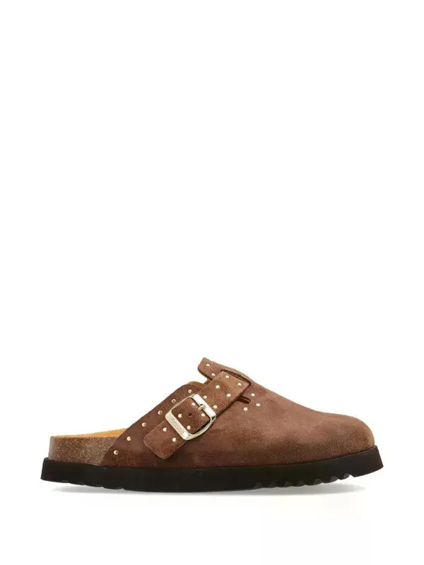DR. SCHOLL'S SHOES Beatriz Clog Studded Mules - Brown