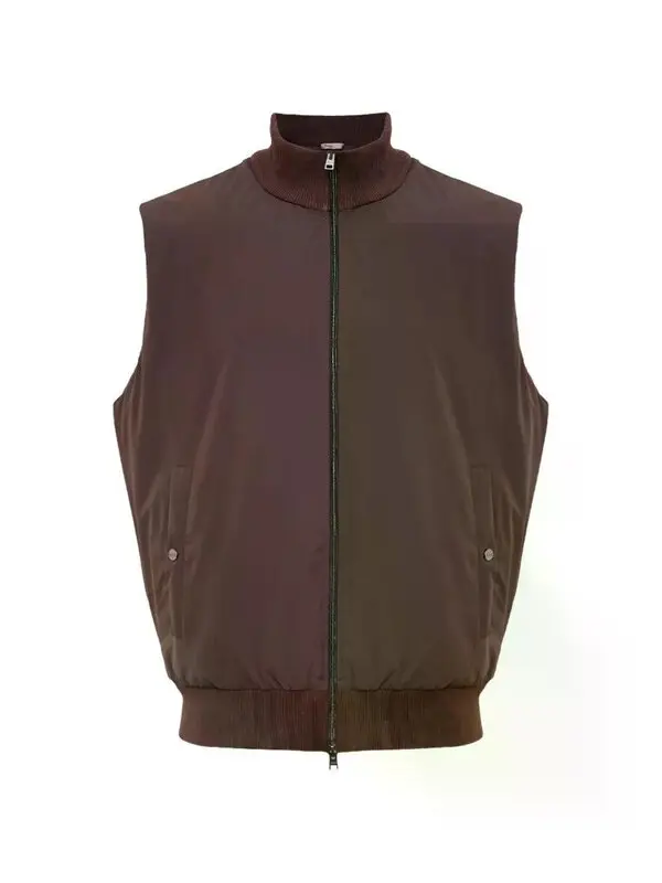 Herno Zip-up Ribbed-knit Gilet