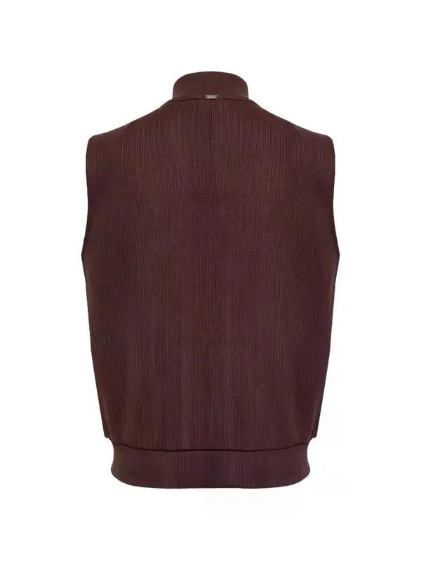 Herno Zip-up Ribbed-knit Gilet