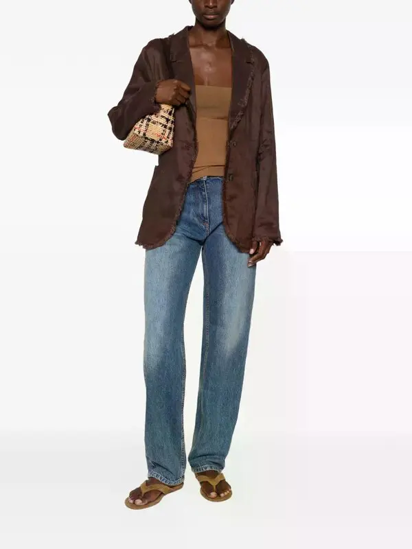 P.a.r.o.s.h Frayed-edge Logo-embroidered Jacket