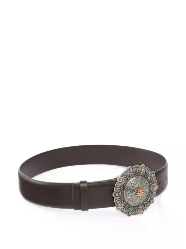 Pinko Leather Belt With Jewel Medallion, 4cm
