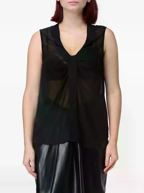 HANITA Brooch-detail Sleeveless Top