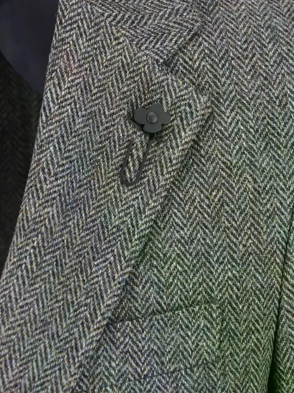 LARDINI X Sugar Herringbone-knit Notch-lapel Jacket