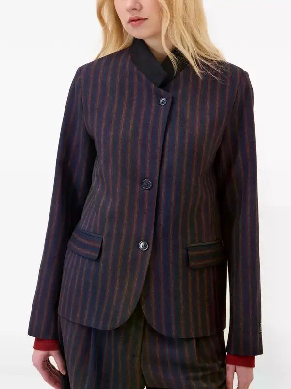 OTTOD'AME Vertical-stripe Single-breasted Jacket
