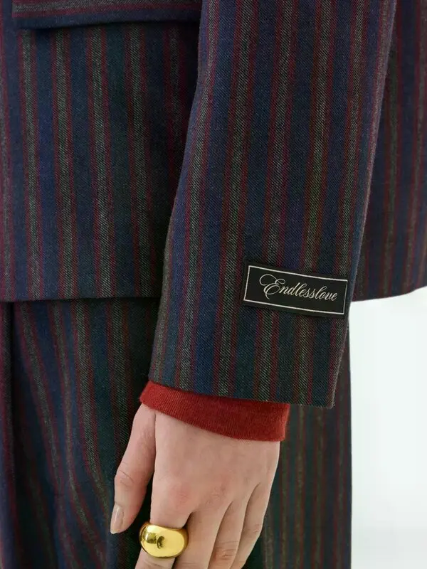 OTTOD'AME Vertical-stripe Single-breasted Jacket