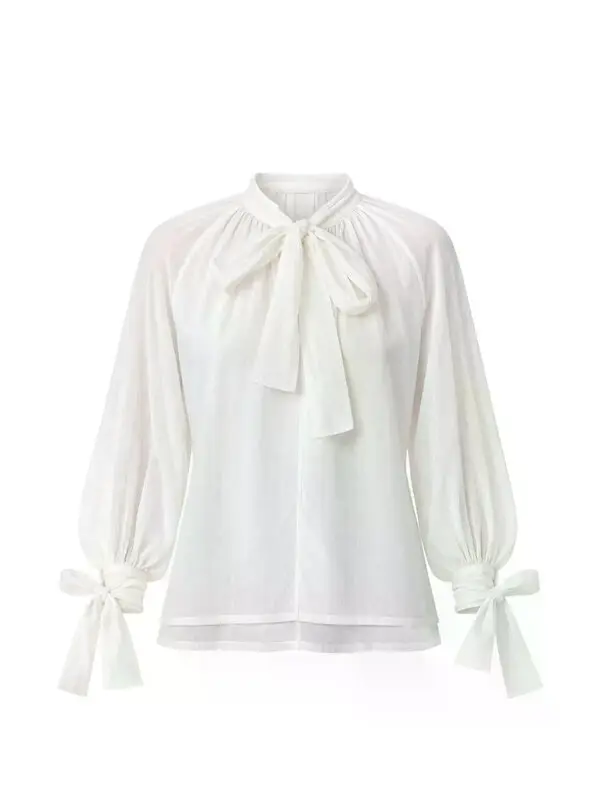 TELA Pussy-bow Tie-cuff Blouse