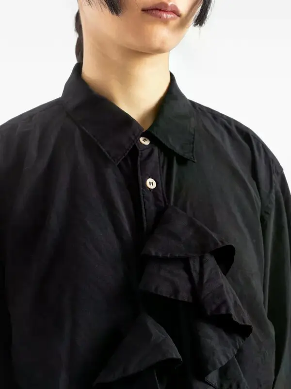 Comme Des Garçons Oversized Ruffled Jabot Cotton Shirt