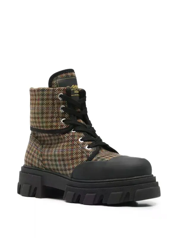 GANNI Check-pattern Lug-sole Boots