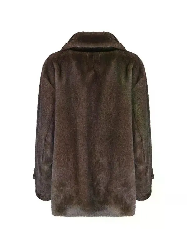 SWORD 6644 Double-breasted Faux-fur Jacket