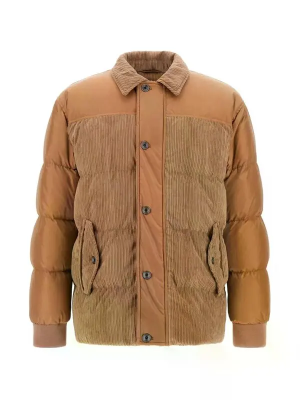 Herno Corduroy-panelled Padded Jacket - Brown