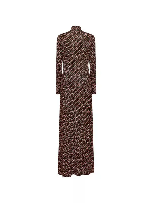 Rabanne Floral-print High-neck Dress
